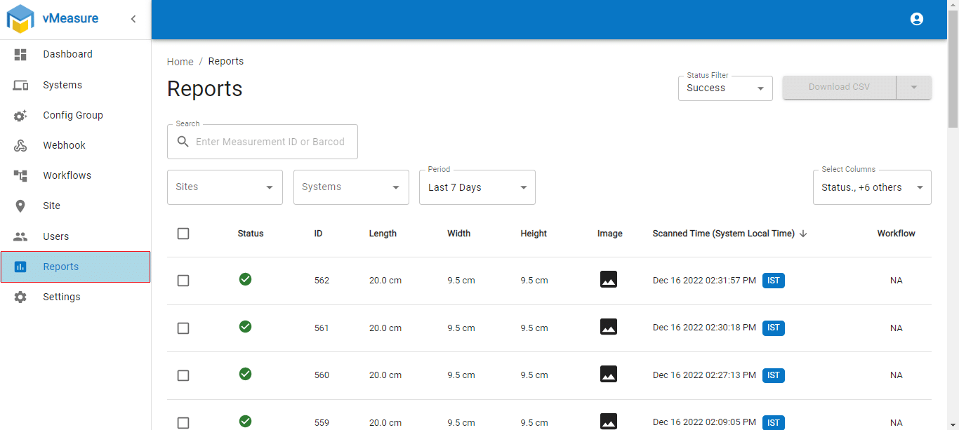 Reports Download | vMeasure Forge
