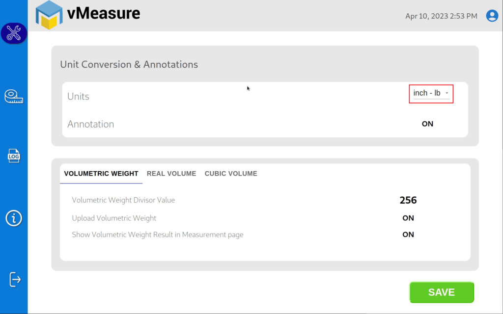 vMeasure Parcel Ultima UX – vmeasure
